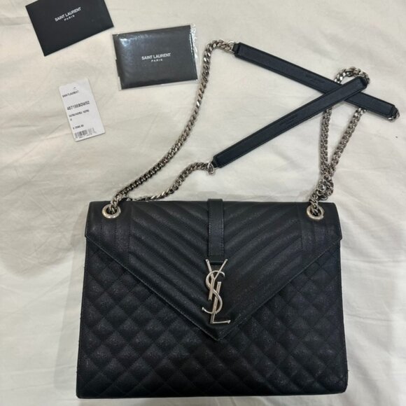 Yves Saint Laurent | Bags | Ysl Medium Envelope Bag In Noir Black ...